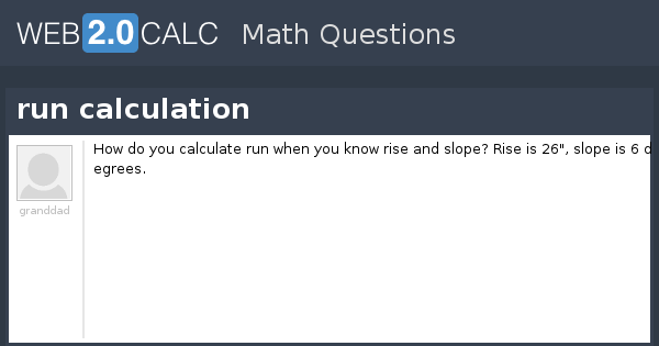 View question - run calculation