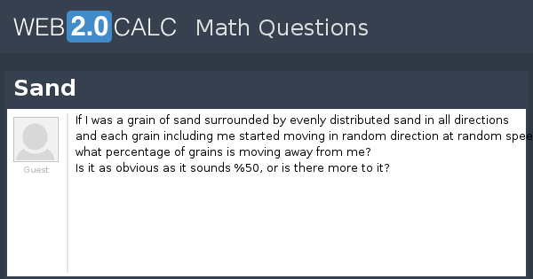 View question - Sand