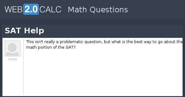 View question - SAT Help