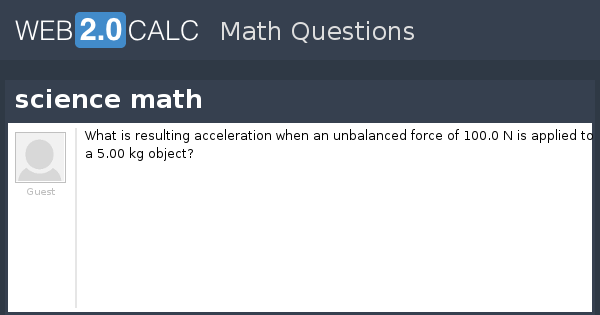 View question - science math