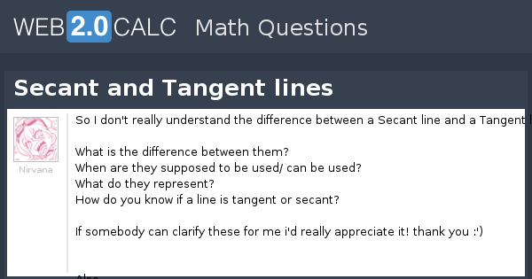 View question - Secant and Tangent lines