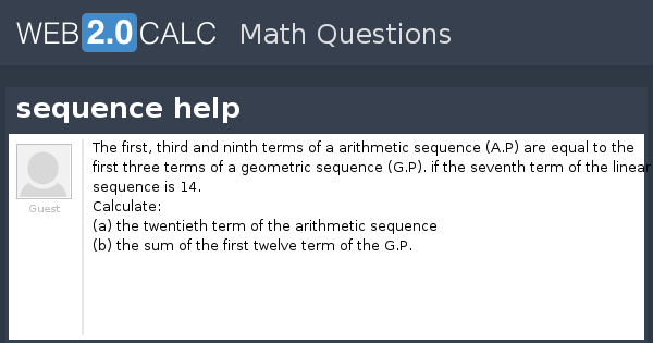 View question - sequence help