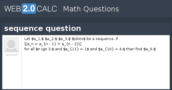 View Question Sequence Question