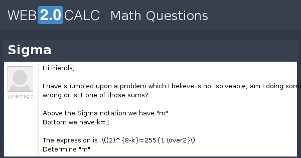 View question - Sigma