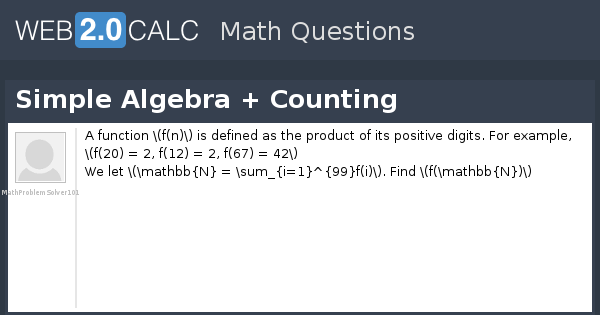 View question - Simple Algebra + Counting