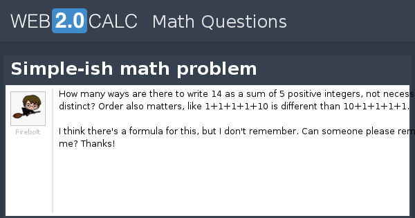 View question - Simple-ish math problem