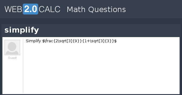 View question - simplify