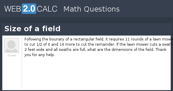 View question - Size of a field
