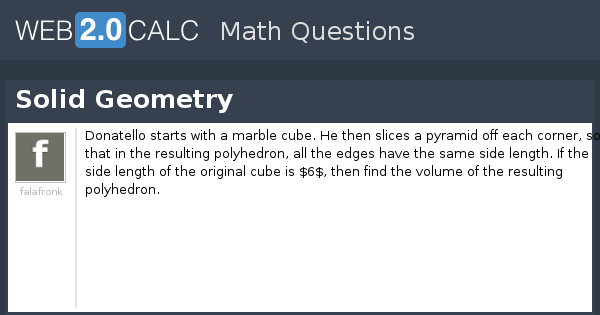 View question - Solid Geometry