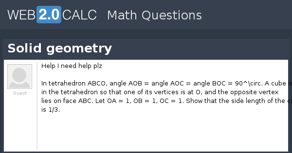 View question - Solid geometry