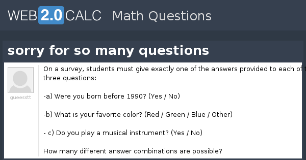 View question - sorry for so many questions