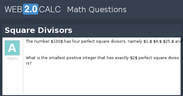View question - Square Divisors