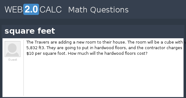 View question - square feet