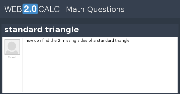 View question - standard triangle