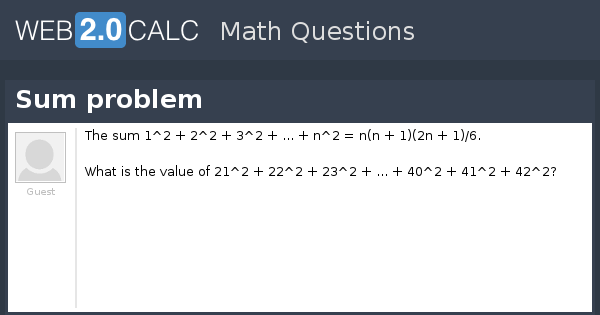 View question - Sum problem