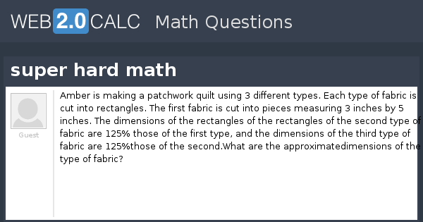 View question - super hard math