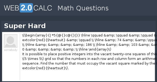 View question - Super Hard