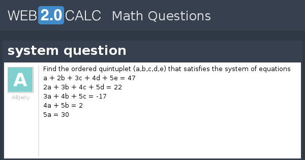 View question - system question
