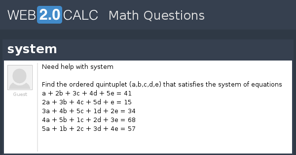 View question - system