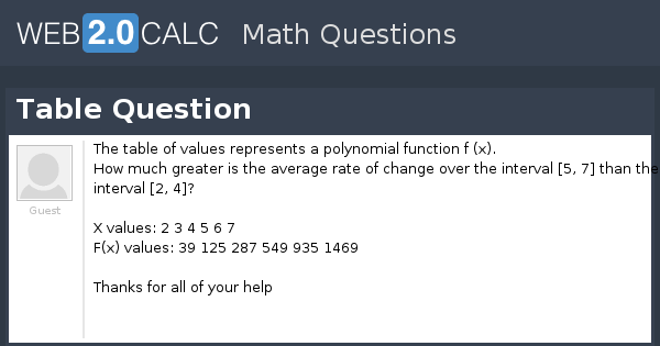 View question - Table Question