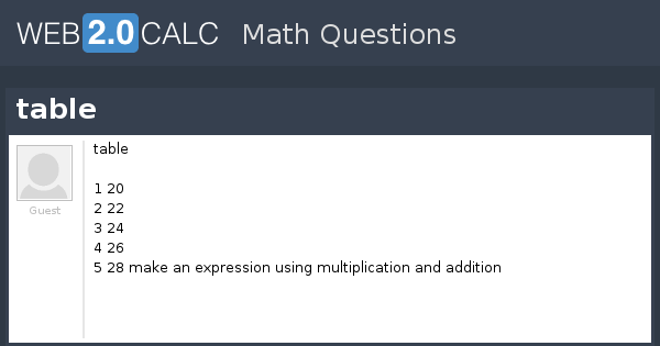 View question - table