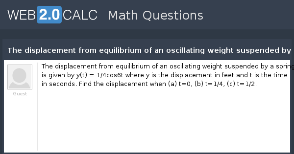View question - The displacement from equilibrium of an oscillating ...