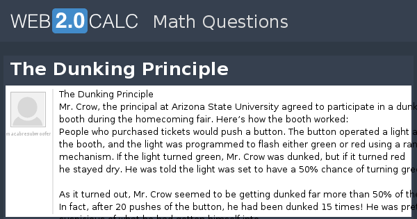 View question - The Dunking Principle