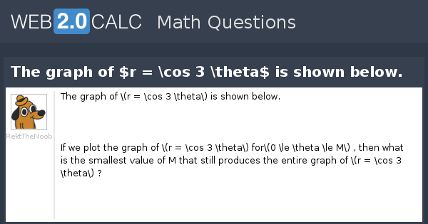 View question - The graph of $r = \cos 3 \theta$ is shown below.