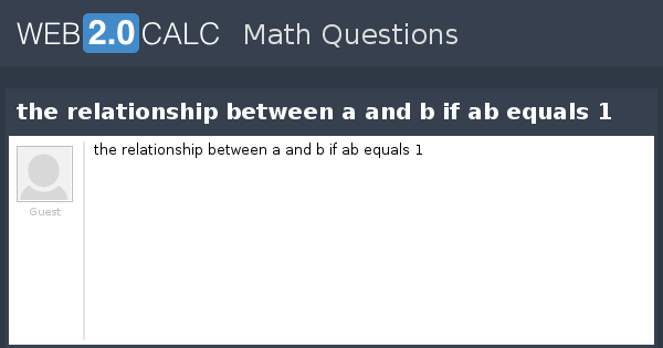 View question - the relationship between a and b if ab equals 1