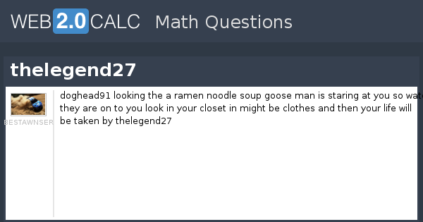 View question - thelegend27