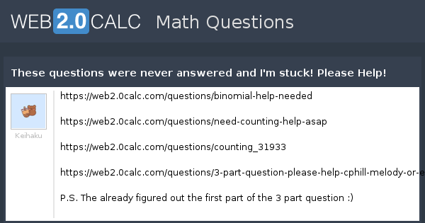 View question - These questions were never answered and I'm stuck! Please Help!