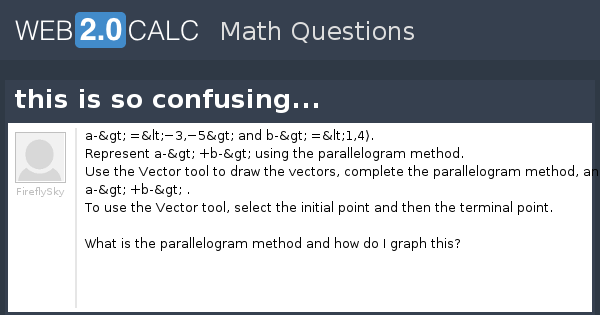 View question - this is so confusing...