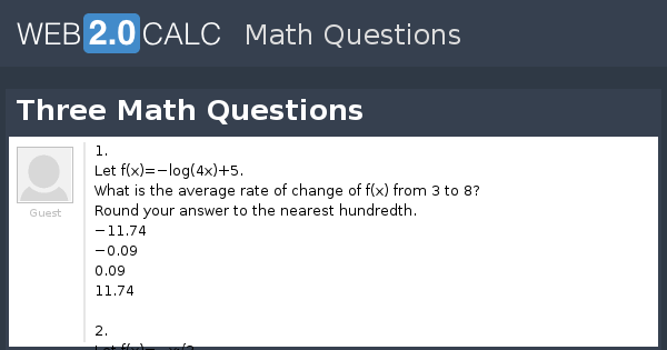 View question - Three Math Questions