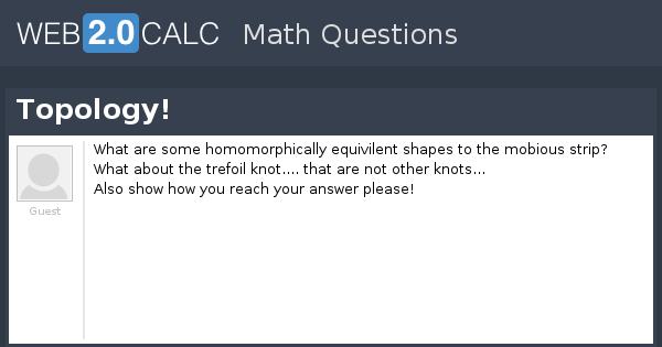 View question - Topology!