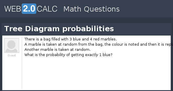 View question - Tree Diagram probabilities