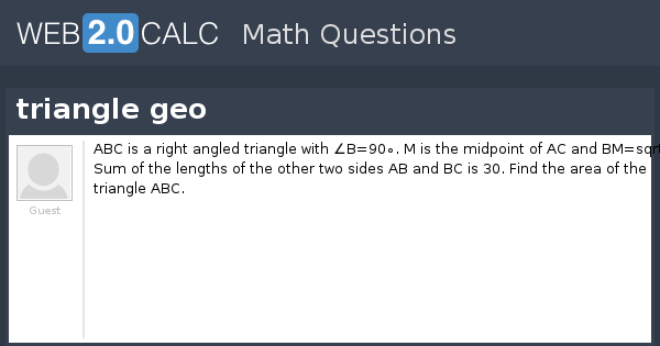 View question - triangle geo