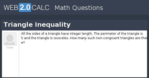 View question - Triangle Inequality