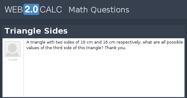 View question - Triangle Sides