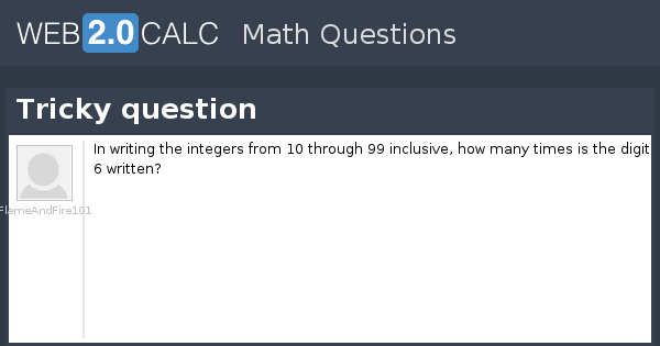 View question - Tricky question