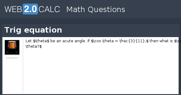View Question Trig Equation