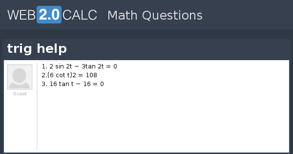 View question - trig help