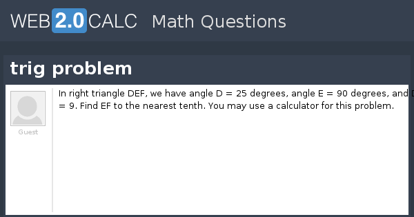View question - trig problem