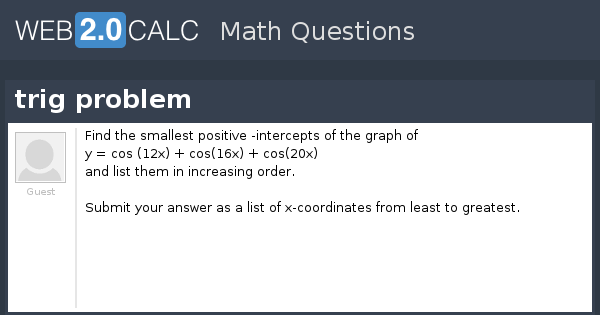 View question - trig problem