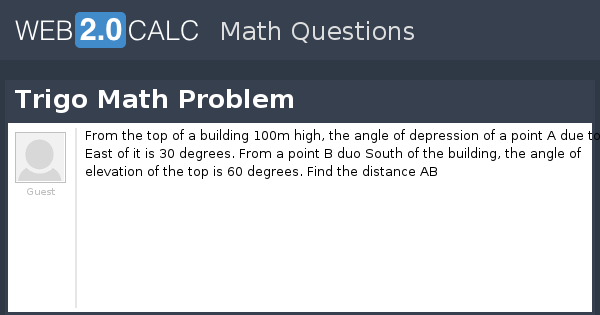 View question - Trigo Math Problem
