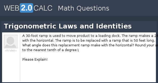 View question - Trigonometric Laws and Identities