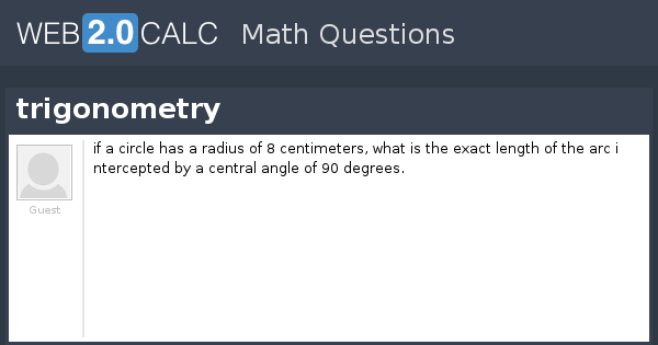 View question - trigonometry