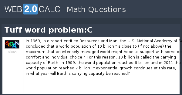 View question - Tuff word problem:C