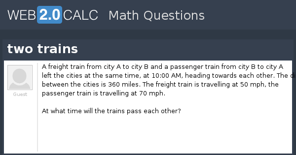 View question - two trains