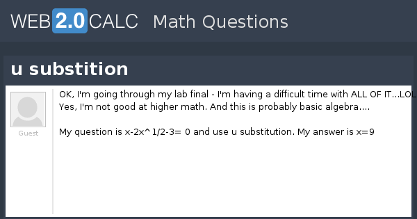 View question - u substition