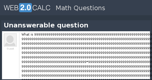 View question - Unanswerable question